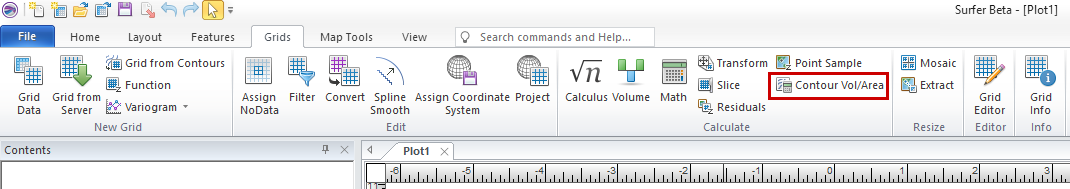 Calculate area and volume between contour levels in Surfer – Golden ...